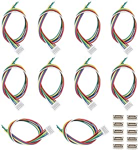 Amazon.com: SING F LTD 10 Pairs JST GH 1.25mm 6 Pin Plug Socket with 150mm 28AWG Wires Cables ...