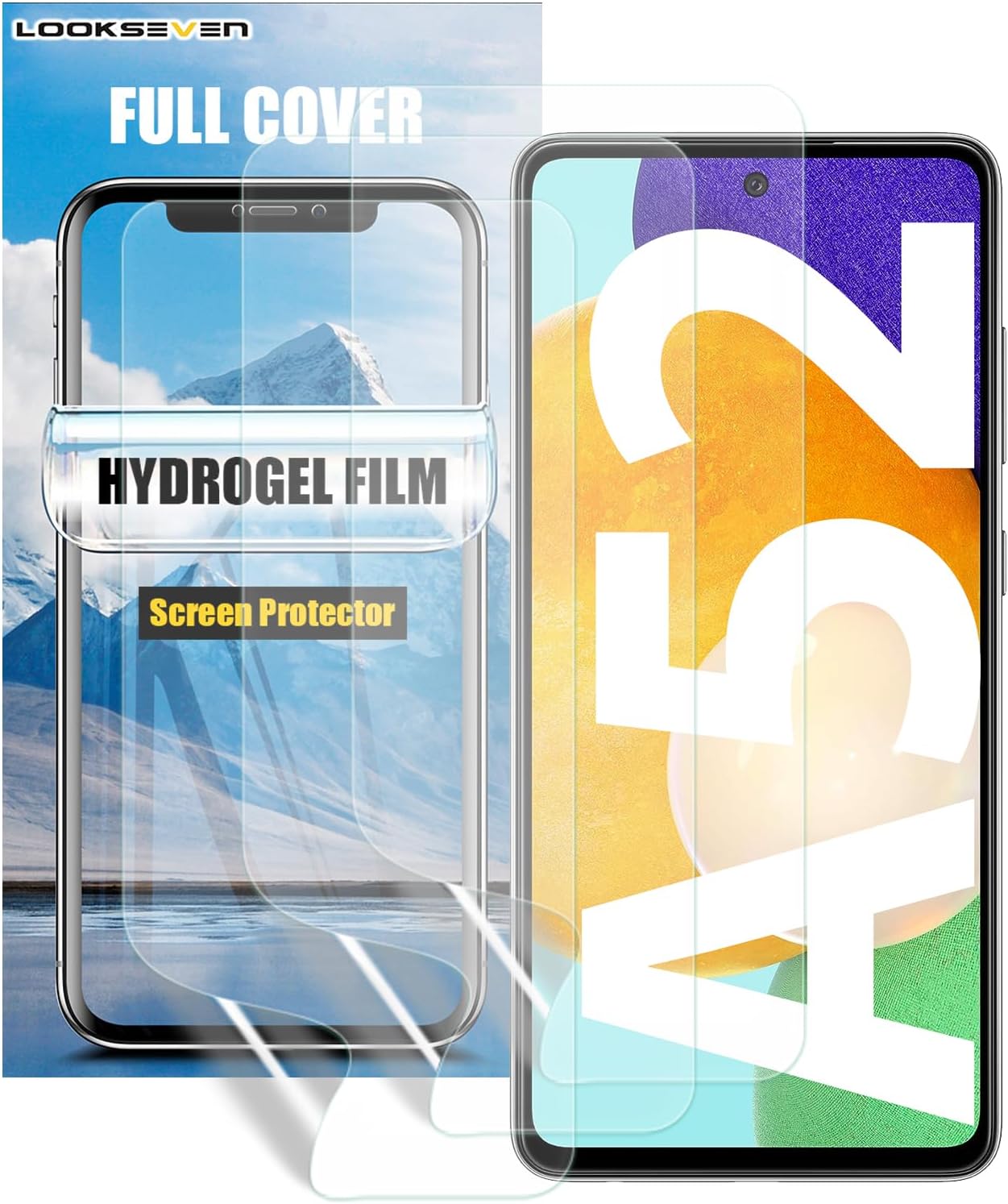 Amazon.com: LOOKSEVEN 3 Pack Hydrogel Film For Samsung Galaxy A52 6.5 ...