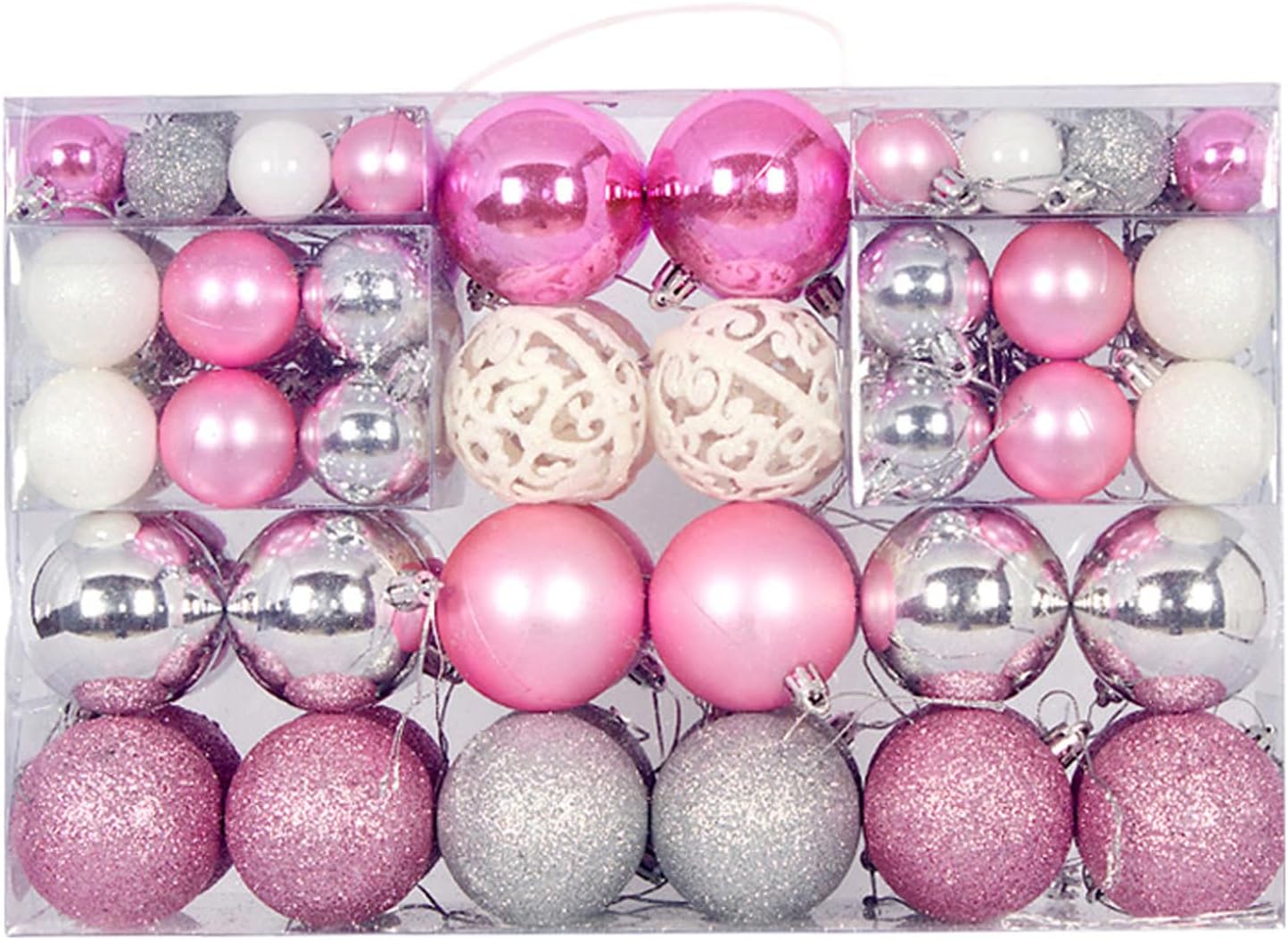 Amazon.com: 100 Pcs Christmas Decorative Ball Set, Shiny Shatterproof ...