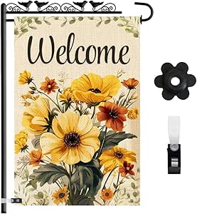 Amazon.com : Spring Summer Floral Welcome Garden Flag - Double-Sided 12 ...