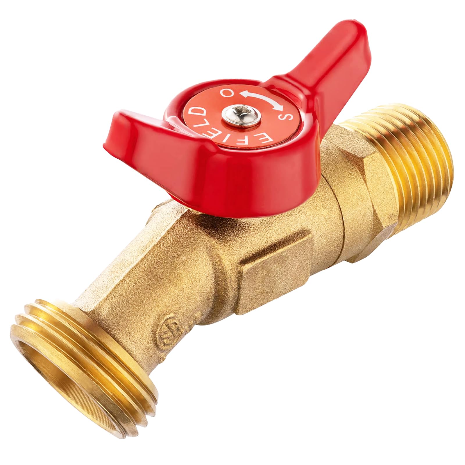 HeSun 1-Pack Outdoor Hose Bibb Faucet/Valve,1/4-Turn Brass Sillcock ...