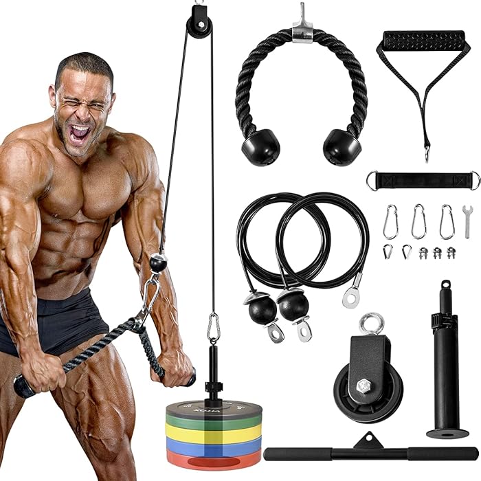 Buy CAVAZZI Weight Pulley System Gym, 3 in 1 Adjustable Pulley Cable ...