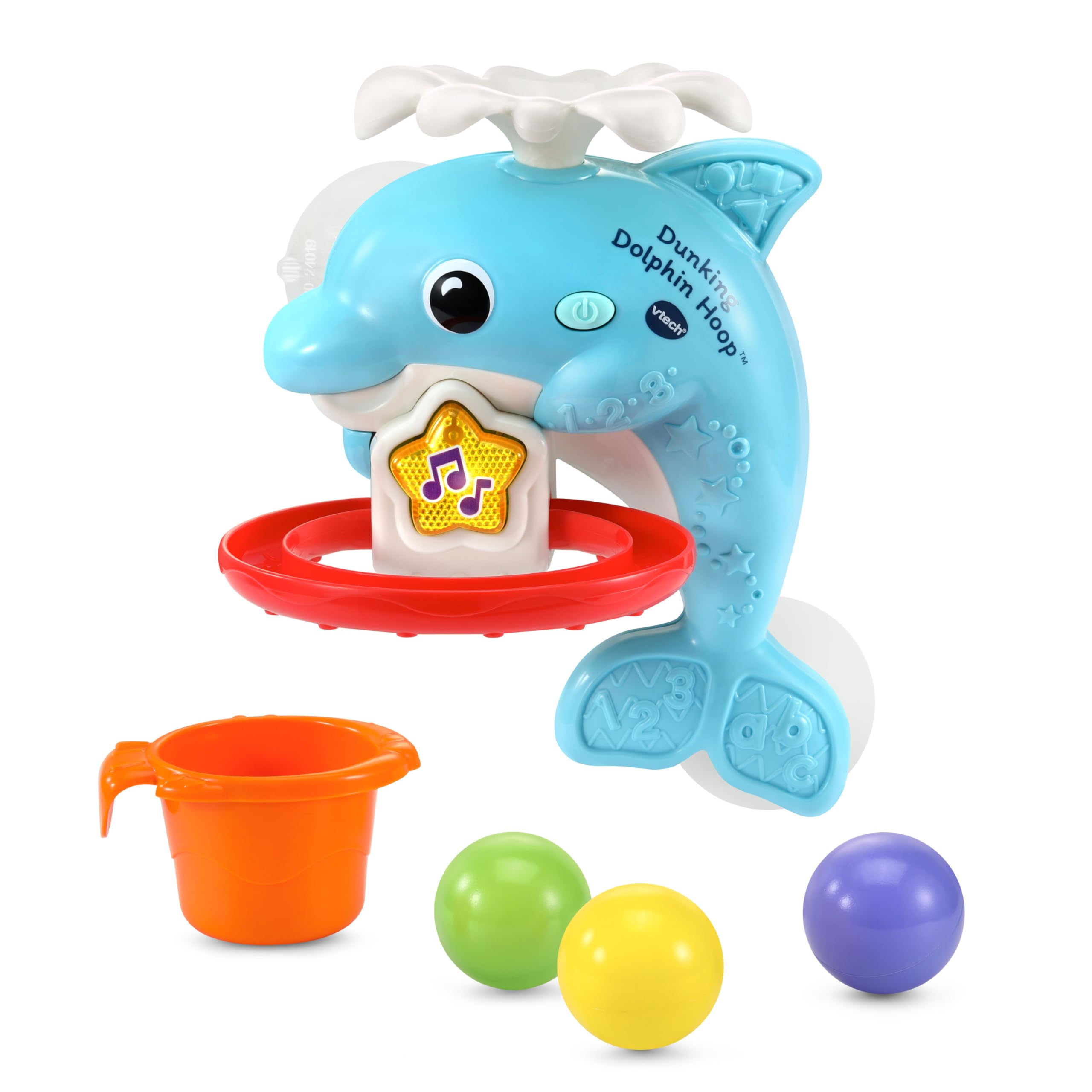 Amazon.com: VTech Dunking Dolphin Hoop Bath Toy for Toddlers : Toys & Games