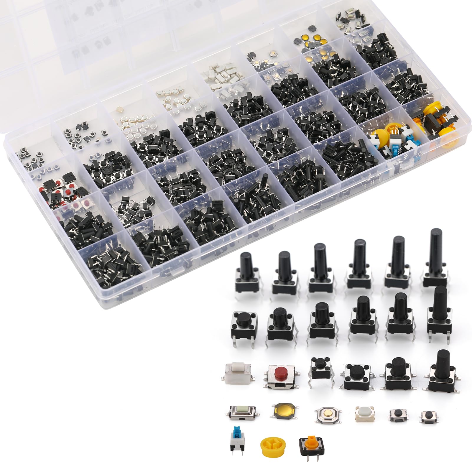 Snapklik.com : MOLENCE 620 PCS 32 Value Micro Momentary Tactile Push ...
