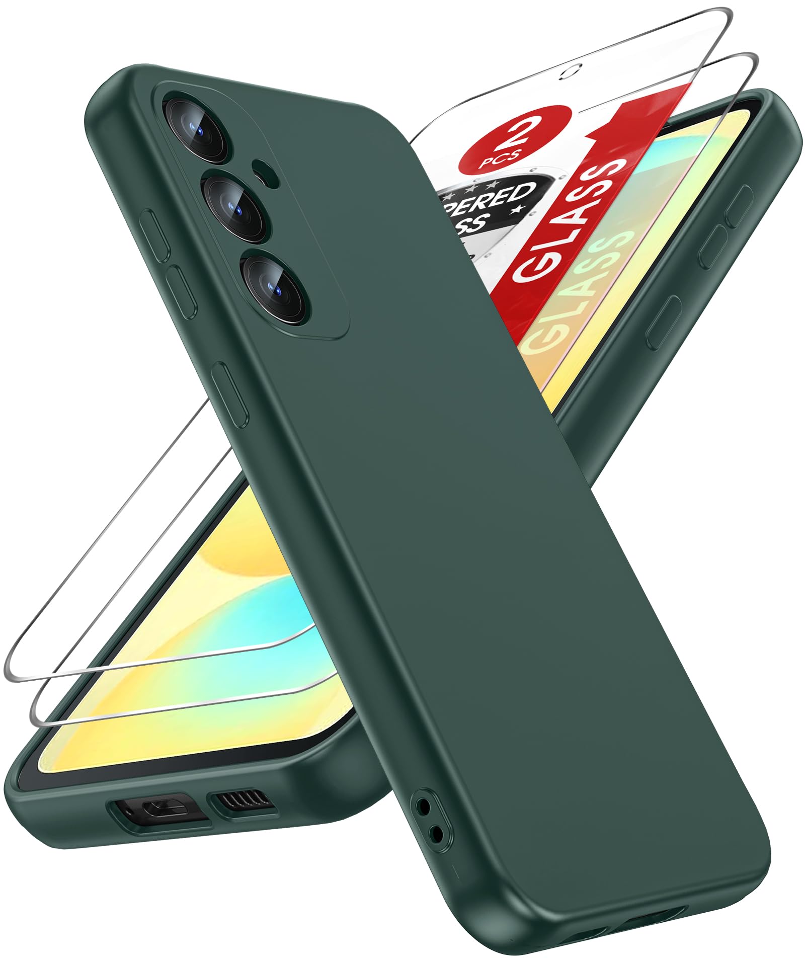 Amazon.com: LeYi for Samsung Galaxy-S24-FE Case: Samsung S24 FE Case with 2Pcs Tempered Glass ...