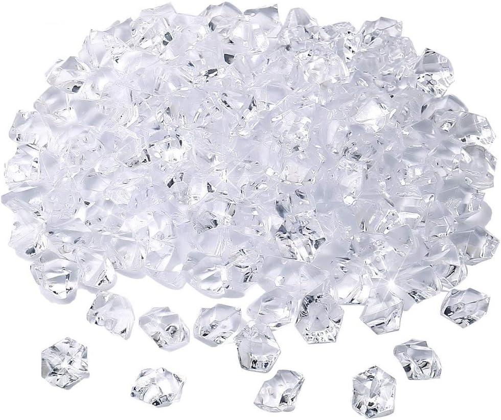 Belle Vous Clear Fake Ice Cubes (100 Pack) - 19mm Acrylic Ice Rocks ...