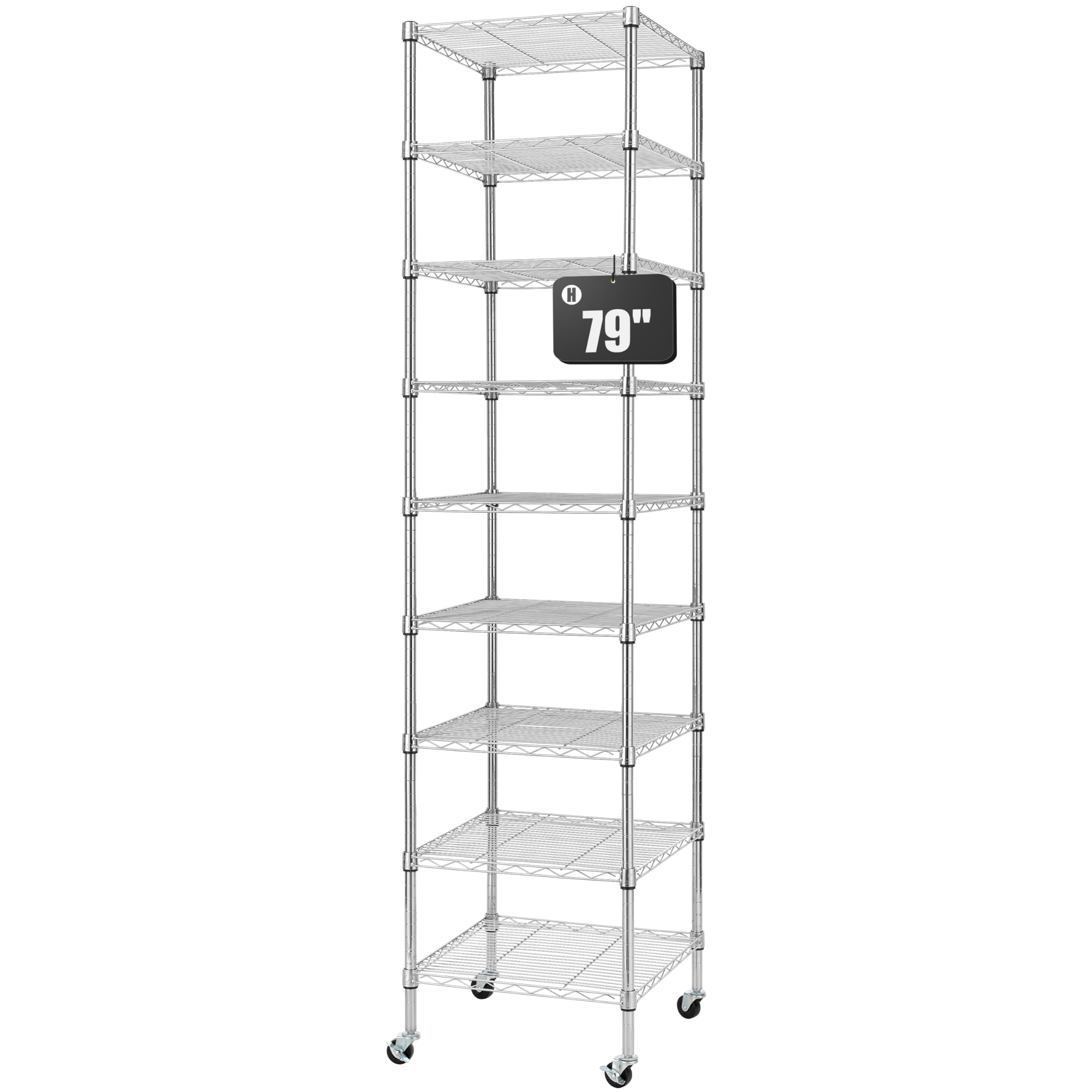 Amazon.com: Finnhomy Heavy Duty 9 Tier Wire Shelving with Wheels ...