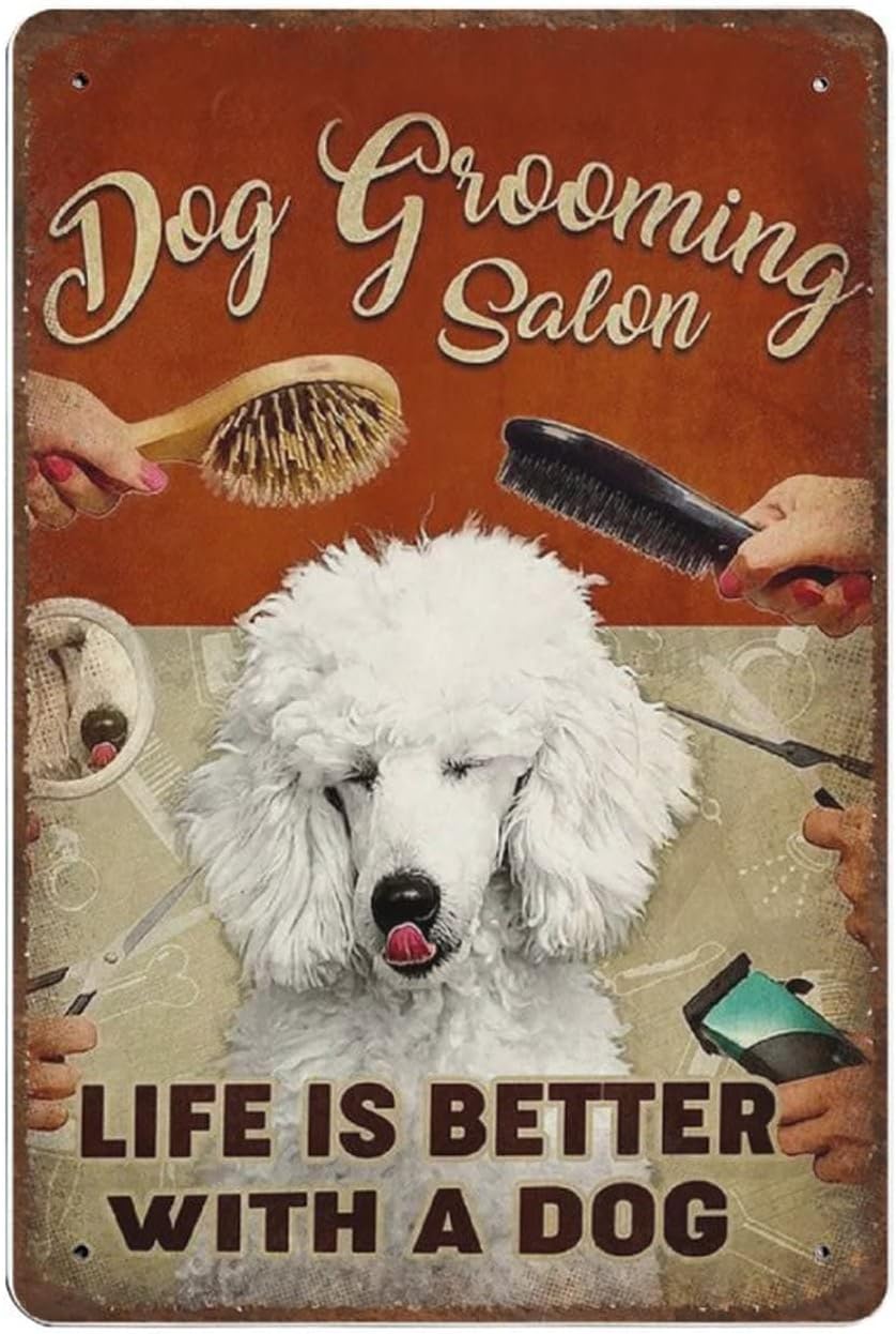 Amazon.com: Aihesui Wood Sign with Quotes Dog Grooming Wooden Signs ...