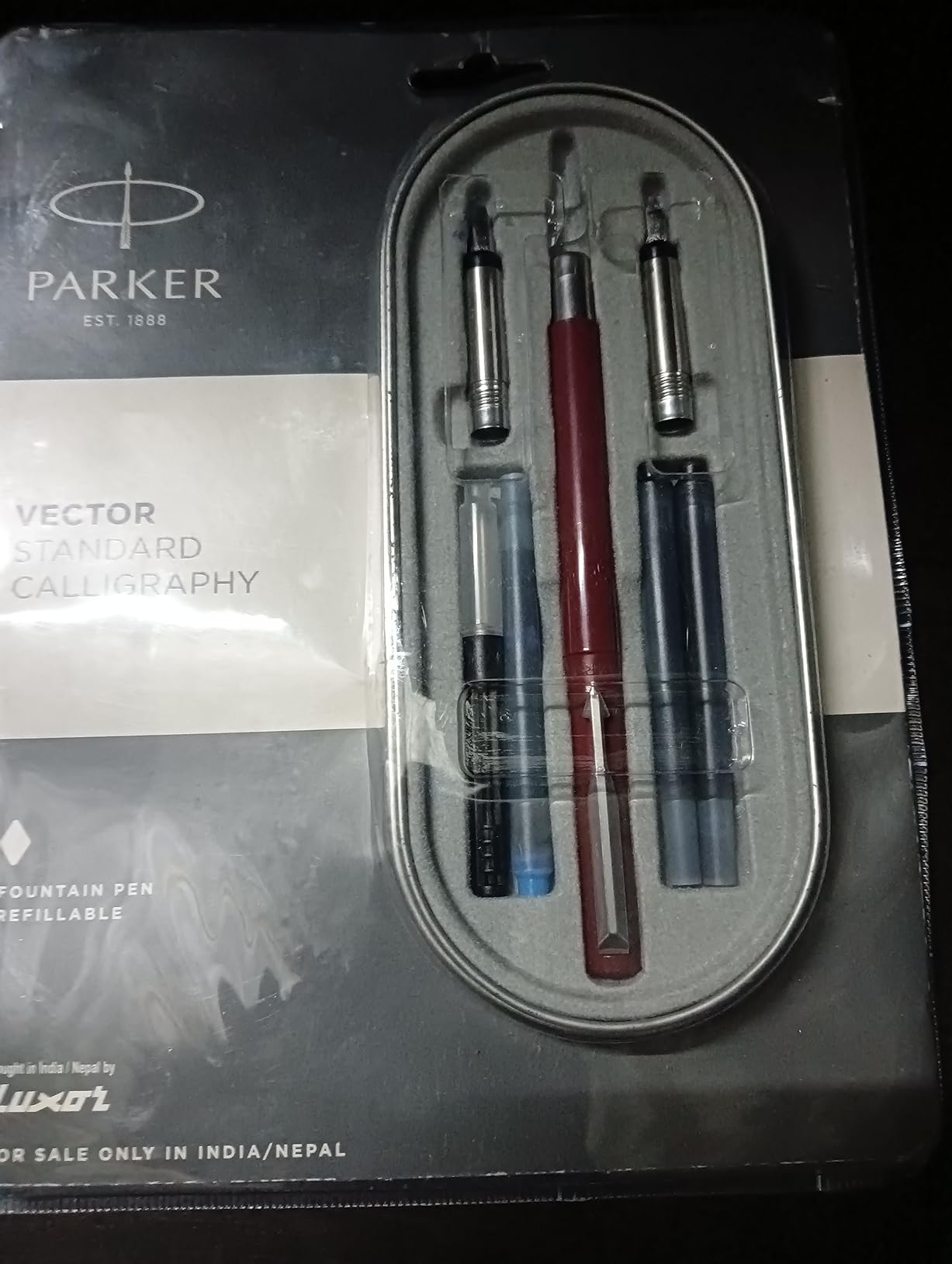 Parker Vector Standard Calligraphy CT Fountain Pen (Black), 1 Count ...