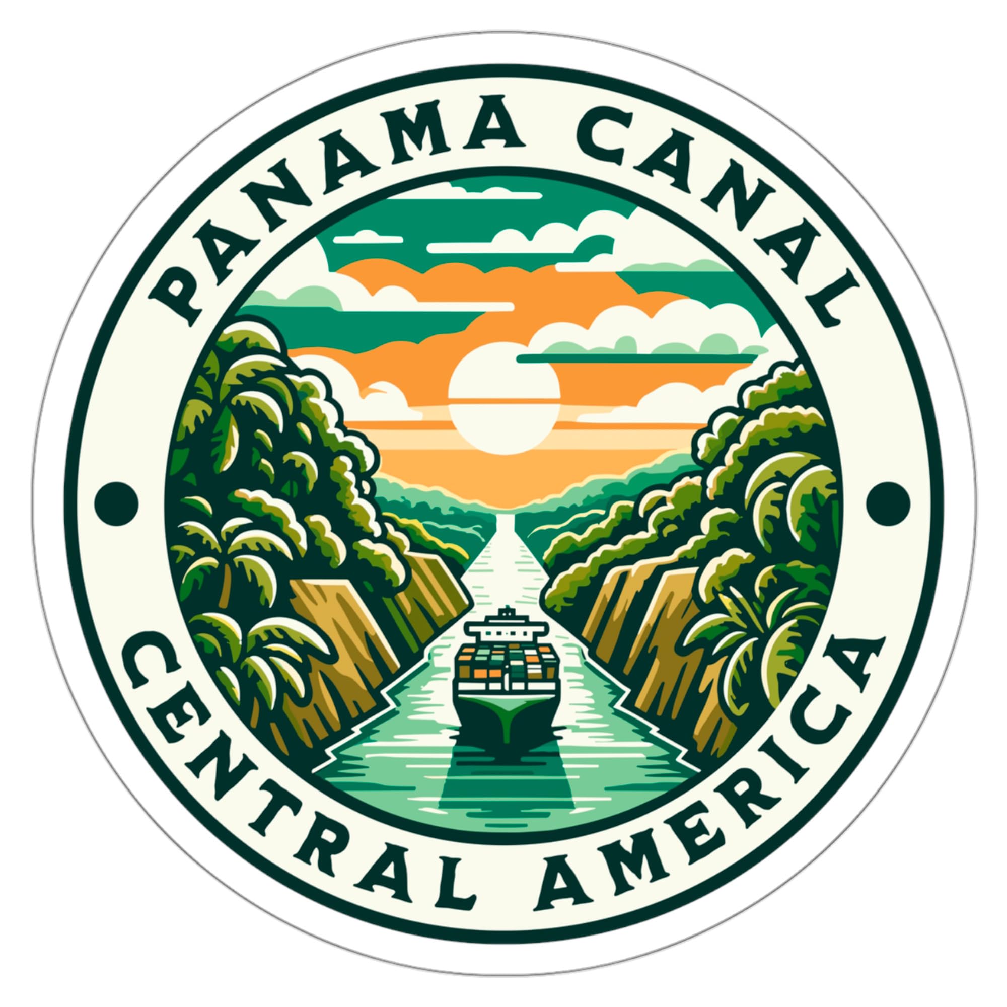 Amazon.com: No Thorns Media Panama Canal Central America Sticker Travel ...