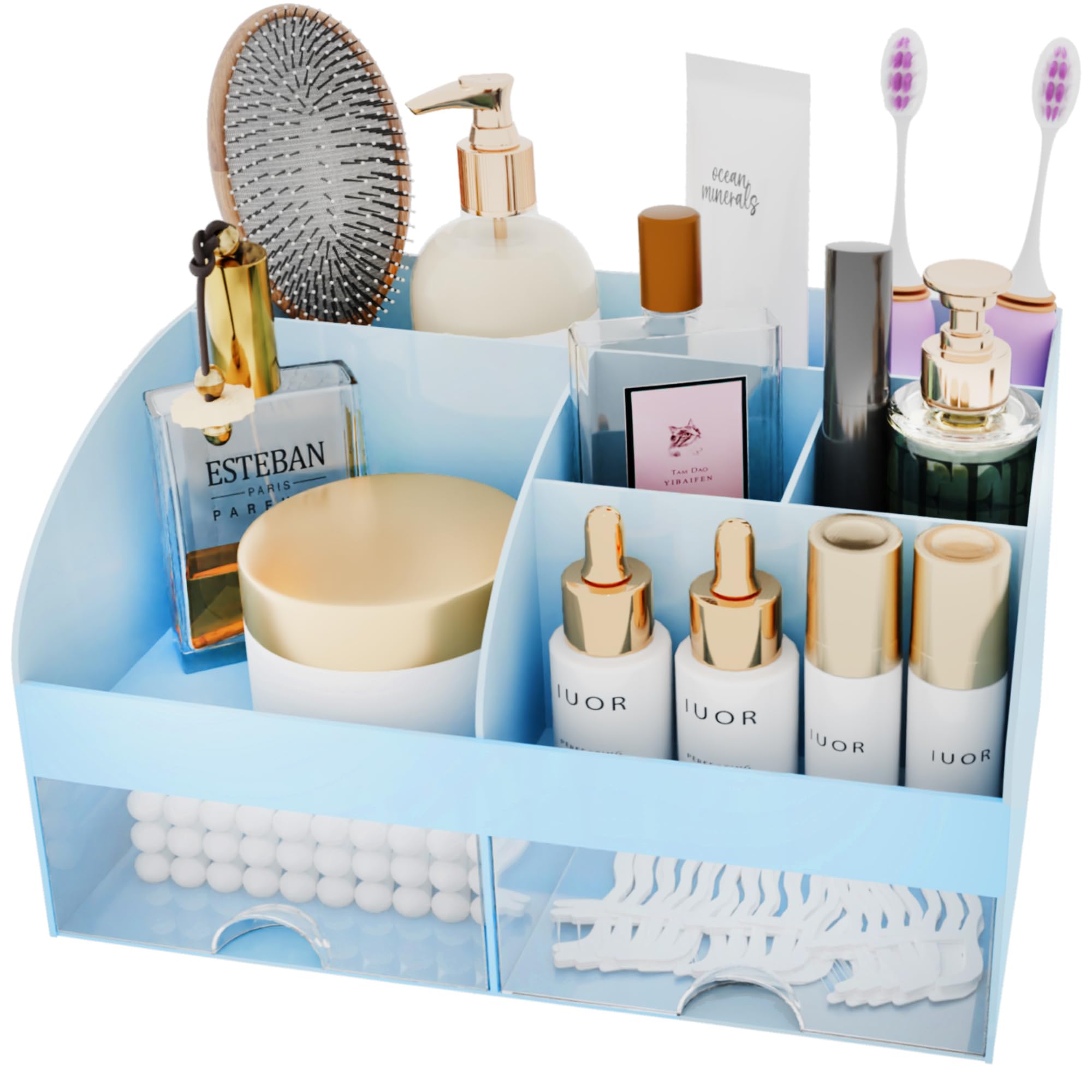 Amazon.com: Makeup Organizer with Drawers, Cosmetic Storage for Dresser ...