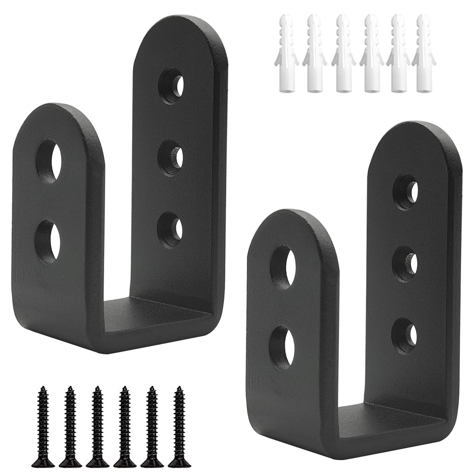 2 Pack Heavy Duty 2x4 Door Barricade Brackets Steel U Bracket Drop Open