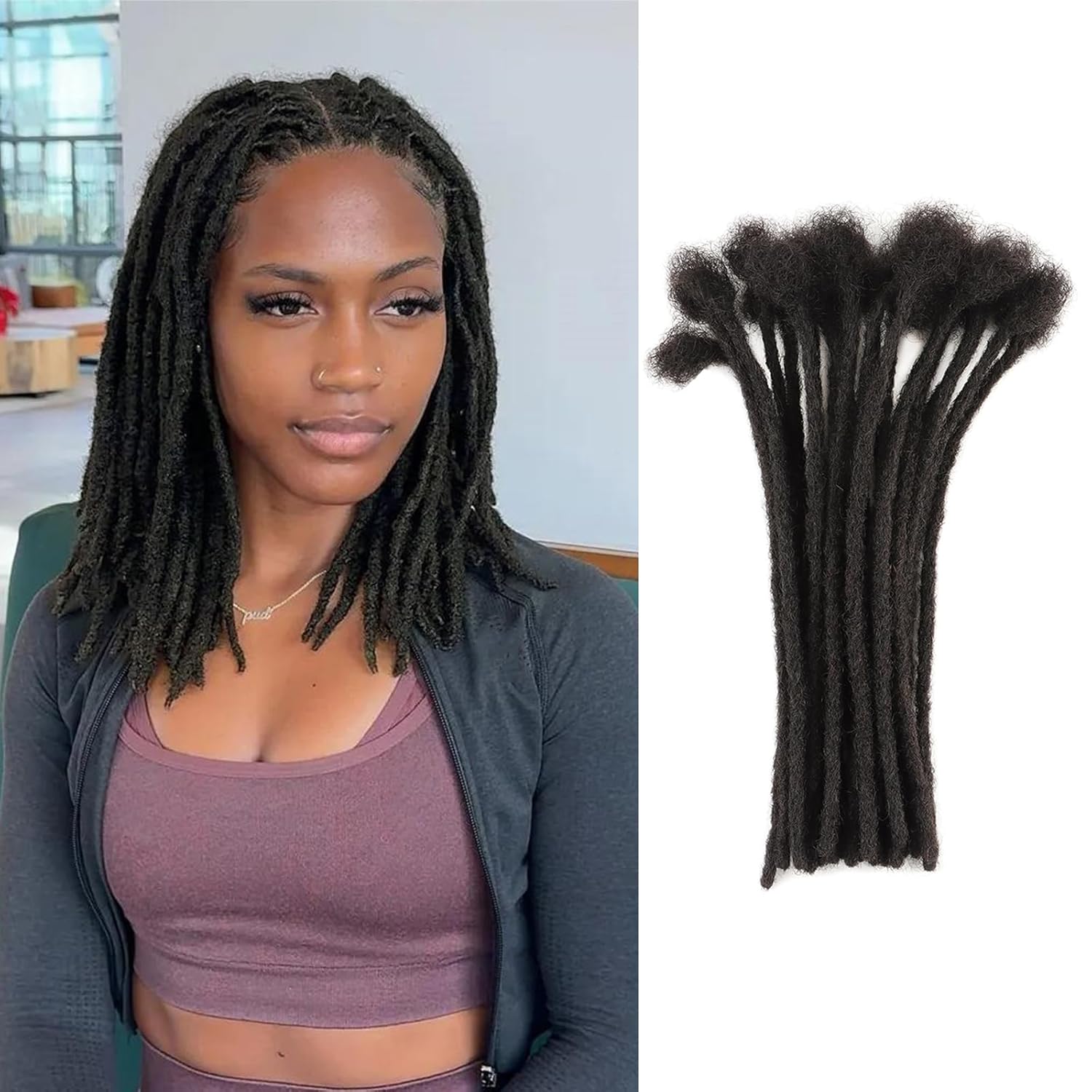 Amazon.com : IIFLYDSFA 0.4cm Thickness Real Human Hair Dreadlock ...