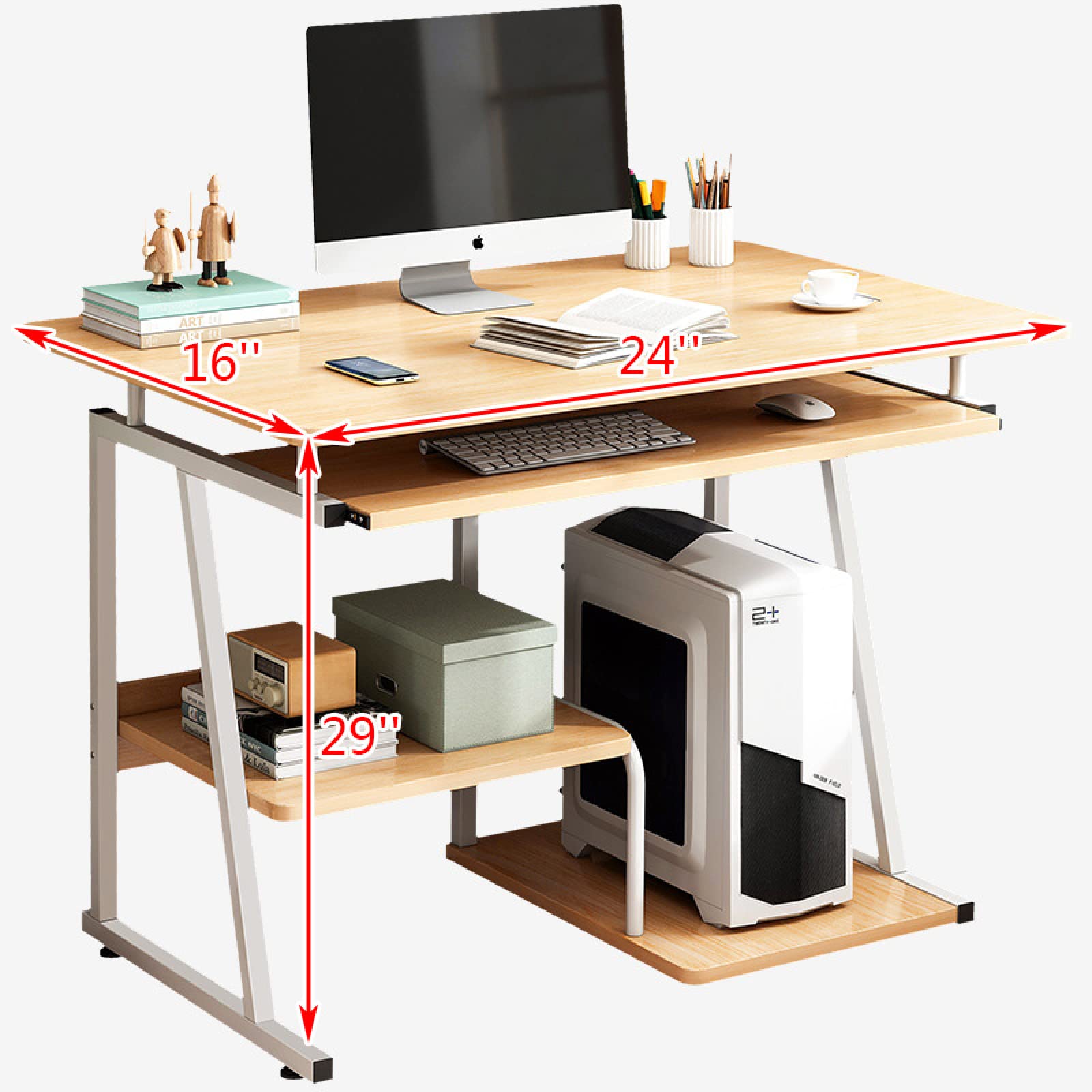 Miniature Computer Desk Portable Standing Desk Adjustable Height,