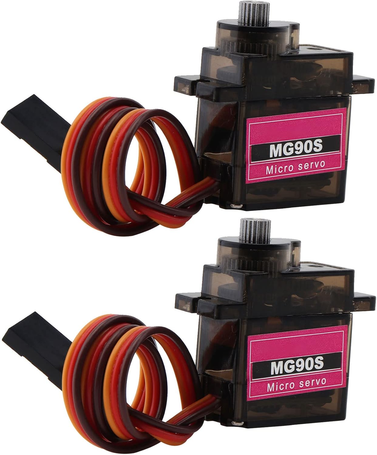 DiGiYes 2Pack MG90S Micro Servo Motor Metal Geared 9G for Helicopter ...