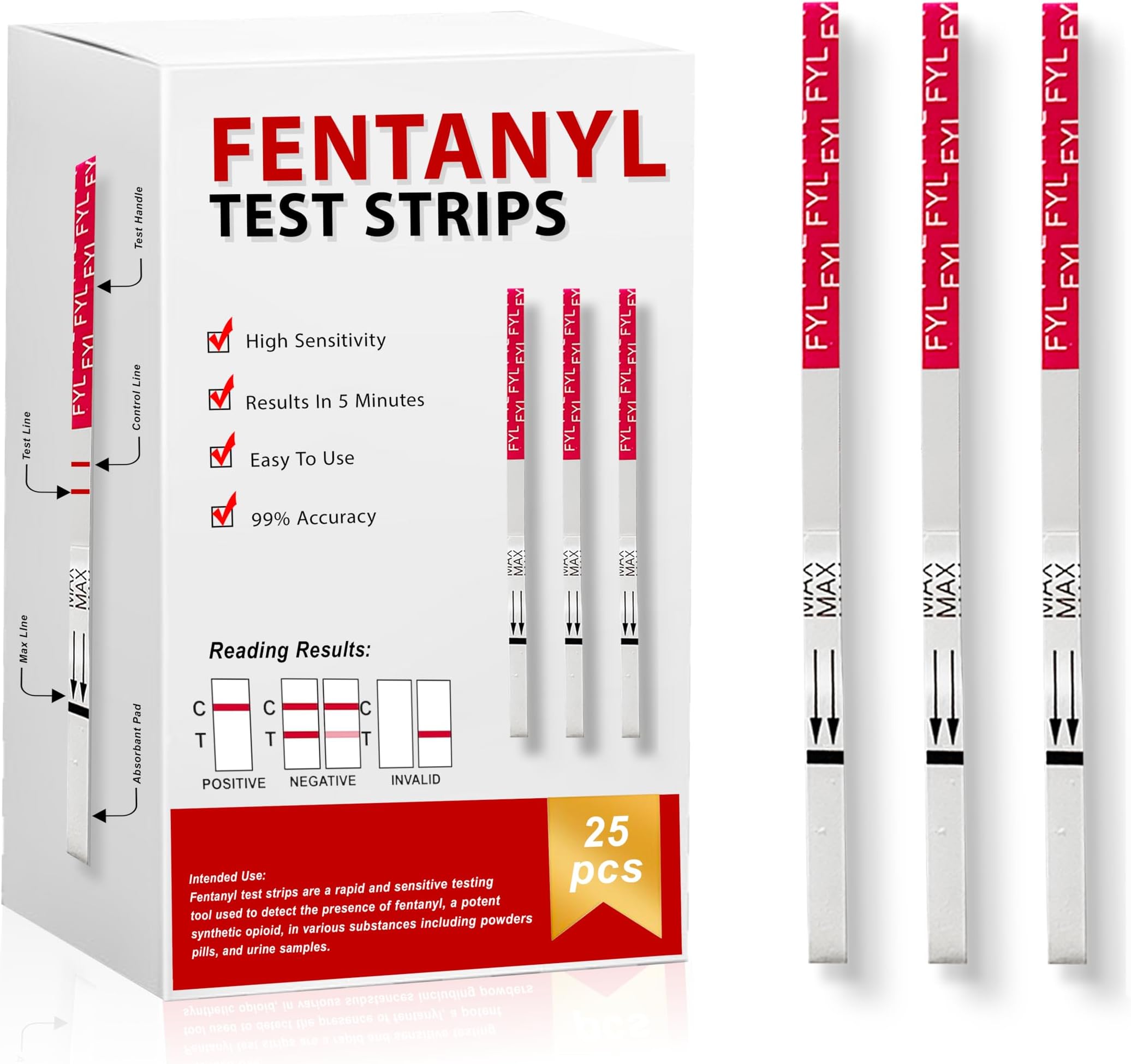Amazon.com: [25 Pack] Fentanyl Test Strips Home Drug Testing Kit ...