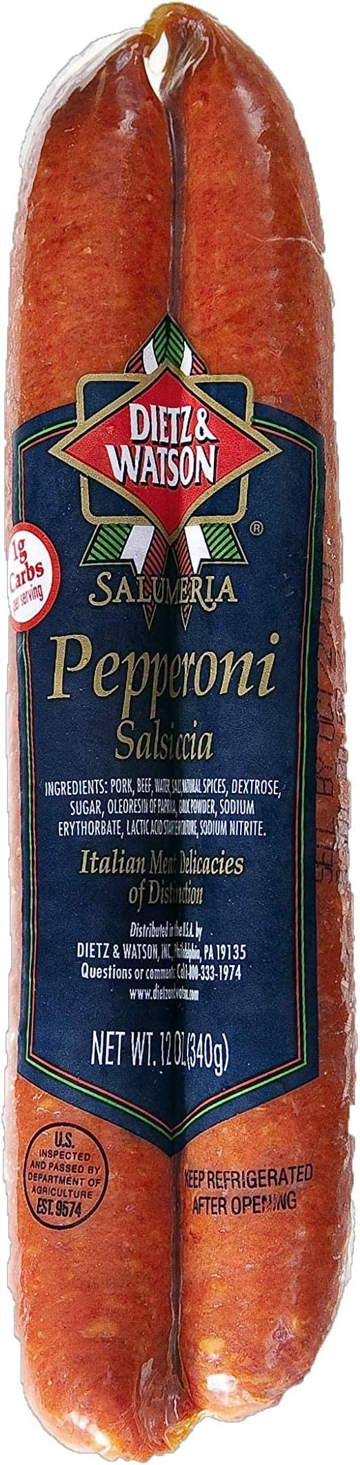 Amazon.com: Margherita Brand VERY BEST Pepperoni HUGE 17" Sticks, 2 1/2 ...