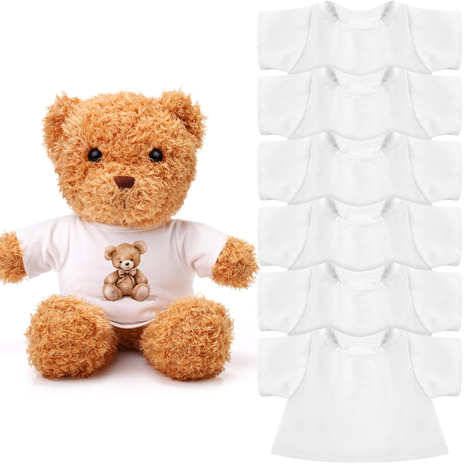 Amazon.com: Litherr S 6 Pcs Sublimation Stuffed Bear Shirt Clothes Fit ...