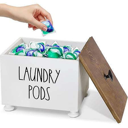 Amazon.com: Modern Farmhouse Metal Laundry Pods Holder Container with ...