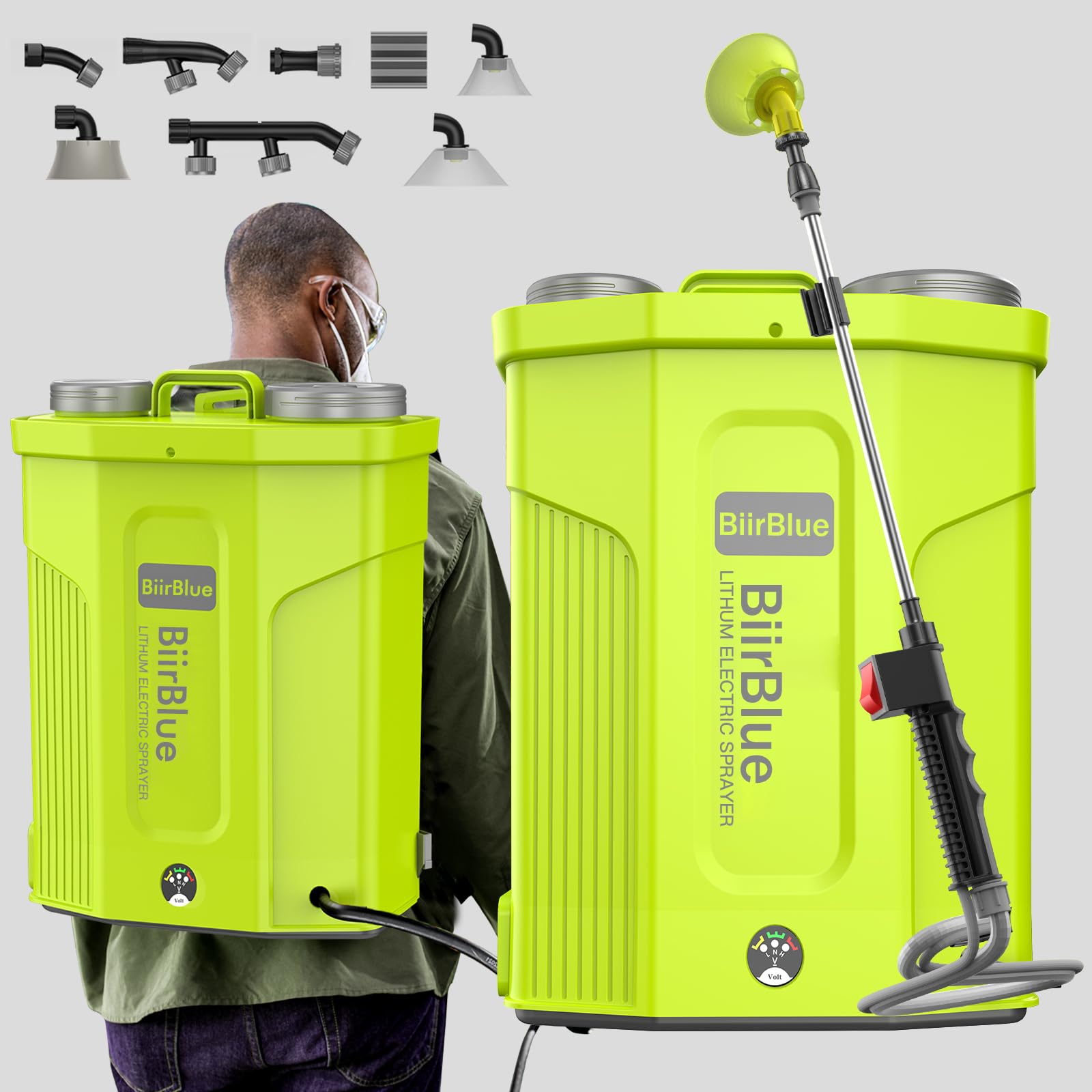 Amazon.com : BiirBlue Battery Powered Backpack Sprayer 4.8 Gallon ...