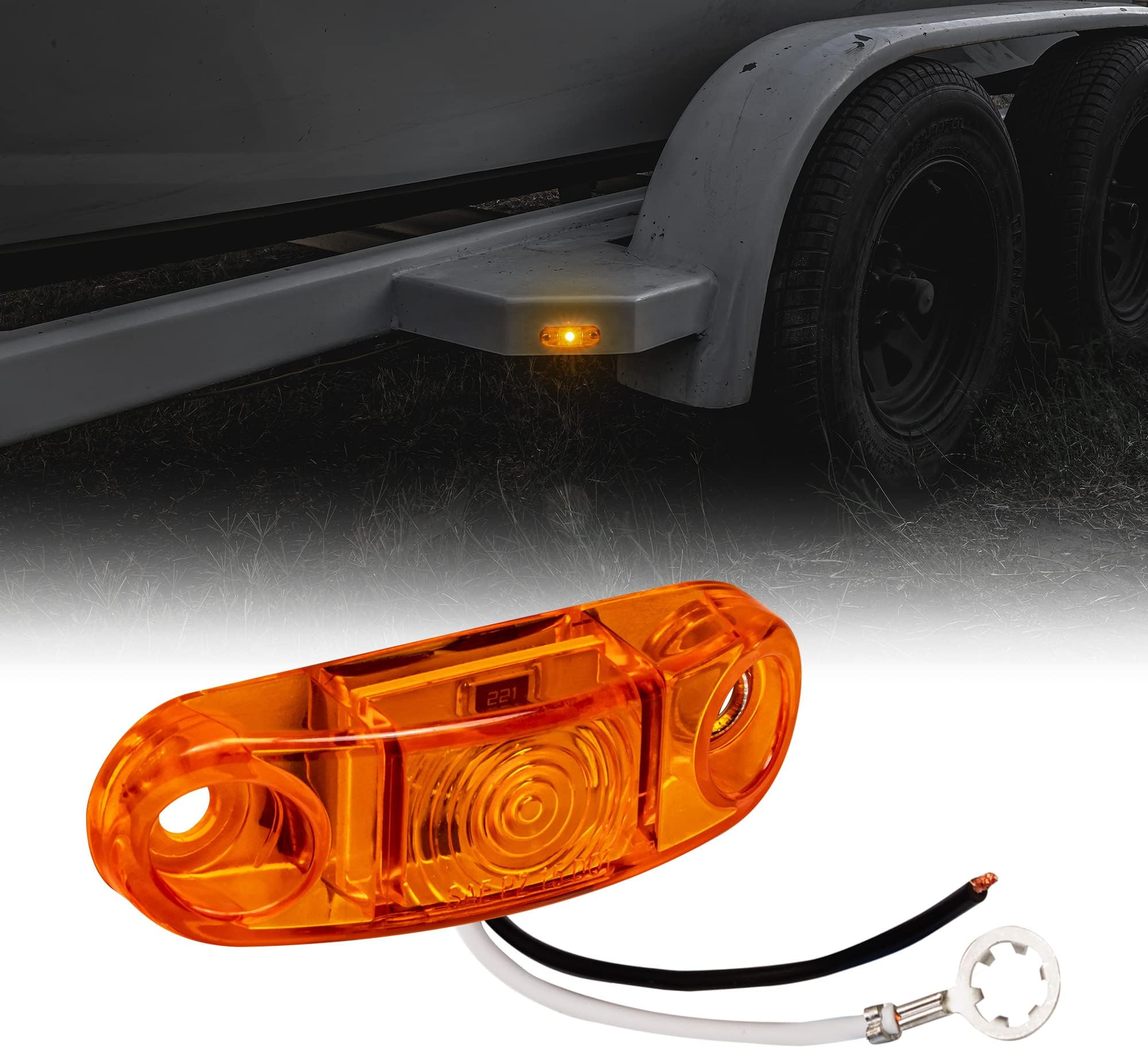 Amazon.com: 4pcs 3.38" Oval Led Trailer Side Marker Light Clearance ...