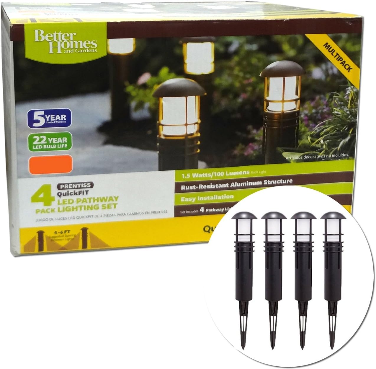 Amazon.com : 4-Piece QuickFIT LED Bollard, Patio Fairy Lights USB ...