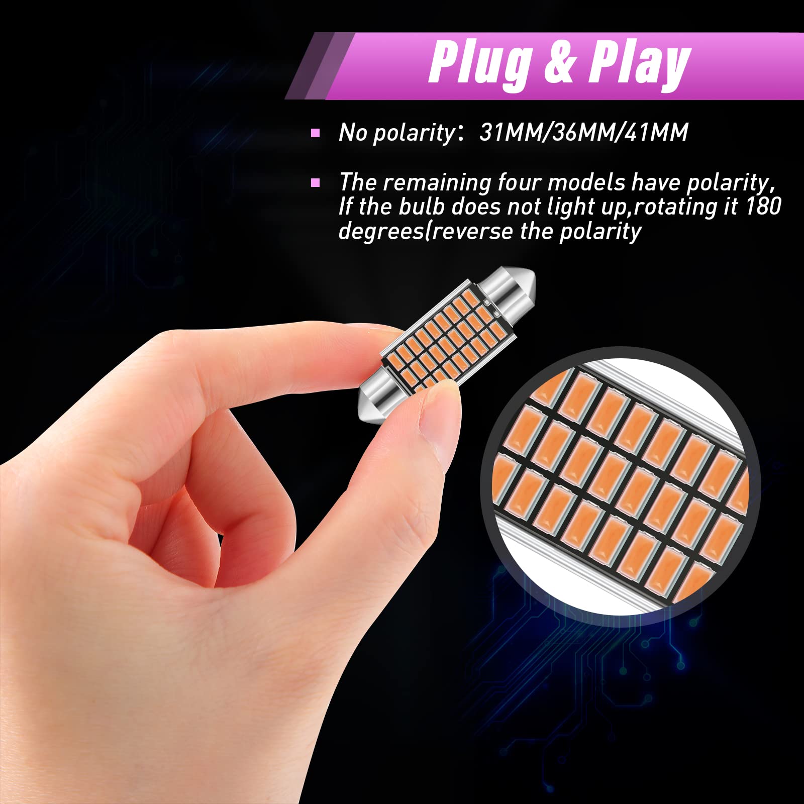 Snapklik.com : Tallew 42 Pieces Interior Car LED Dome Interior Light 28 ...