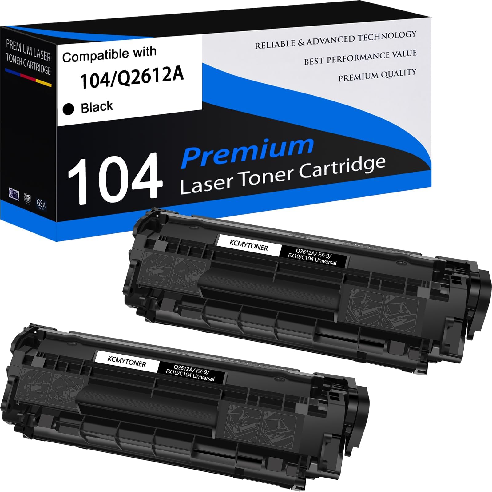 Amazon.com: KCMYTONER 104 FX9 FX10 Compatible Toner Cartridge ...