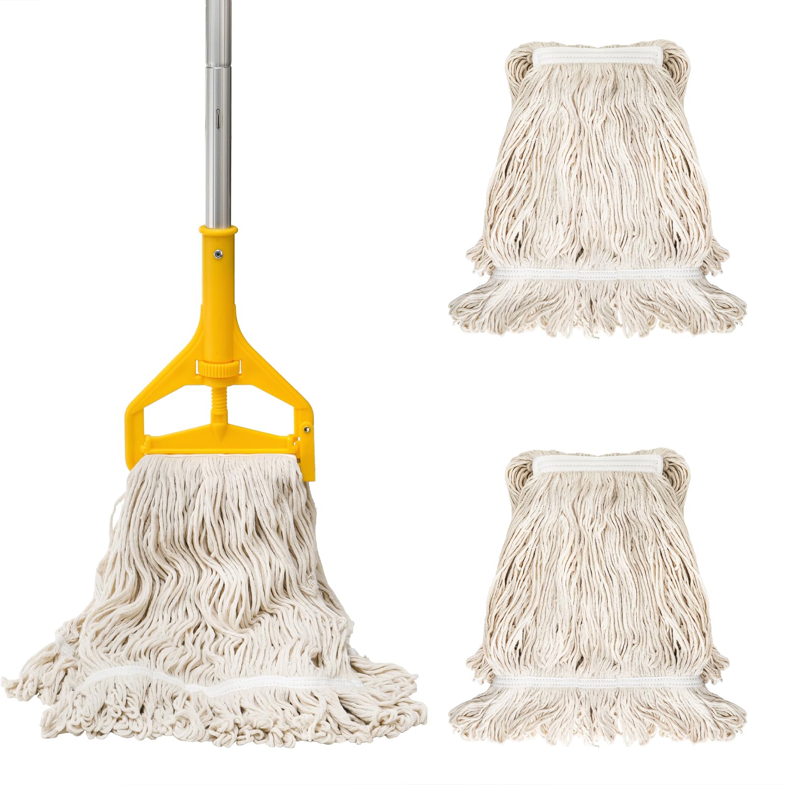 Amazon.com: Yesland Commercial Mop with 2 Mop Heads, Industrial Cotton ...