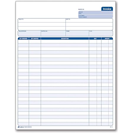 Amazon.com : Adams Invoice Book, 8-3/8 x 10-11/16 Inches, 2-Part ...