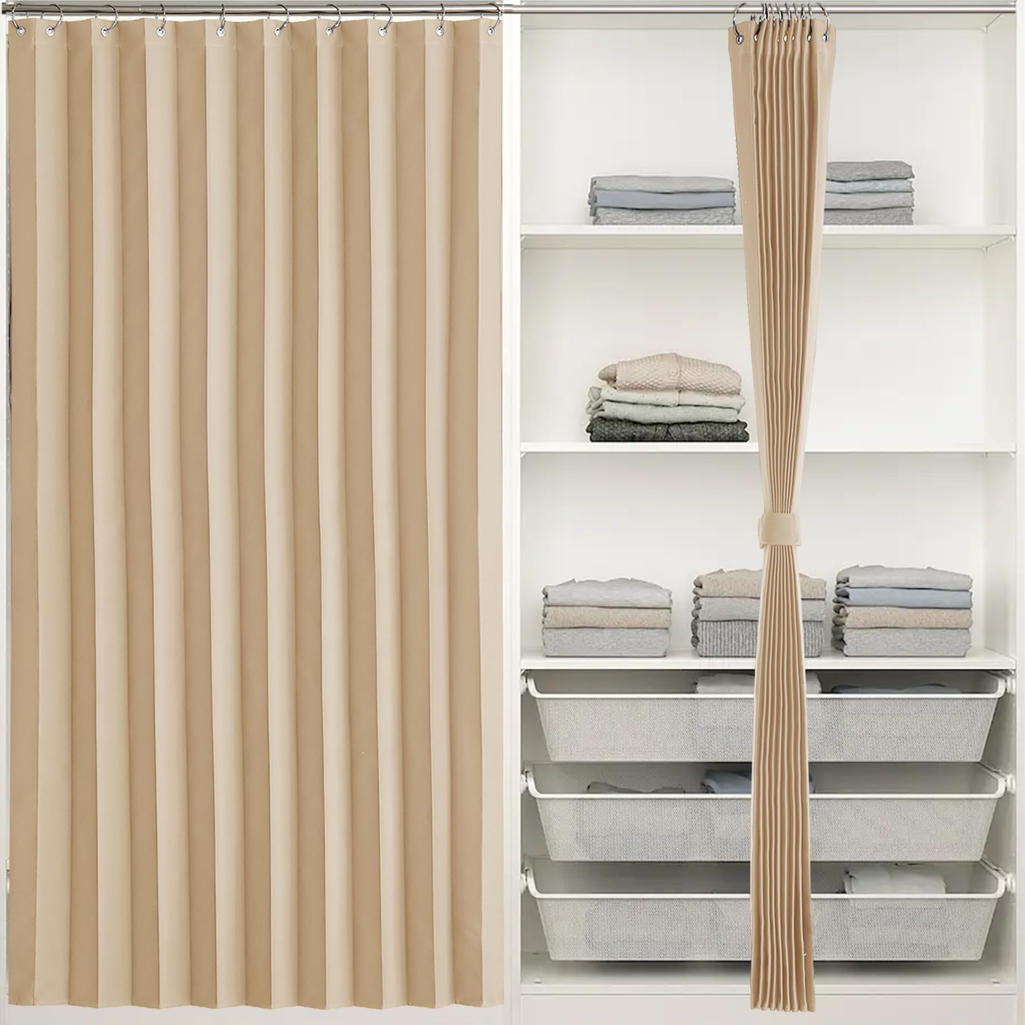 Amazon.com: RYB HOME Blackout Closet Curtains for Open Closet, Pleated ...