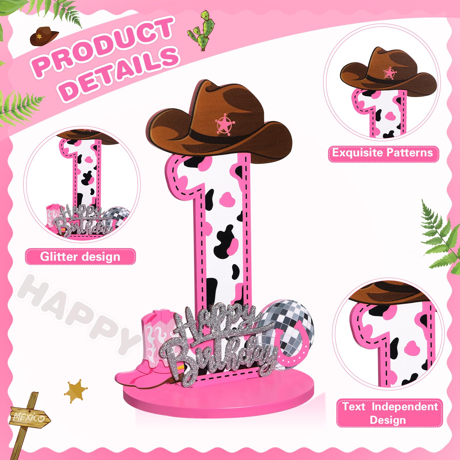 Snapklik.com : MiniInflat Western Cowgirl Birthday Number Sign ...