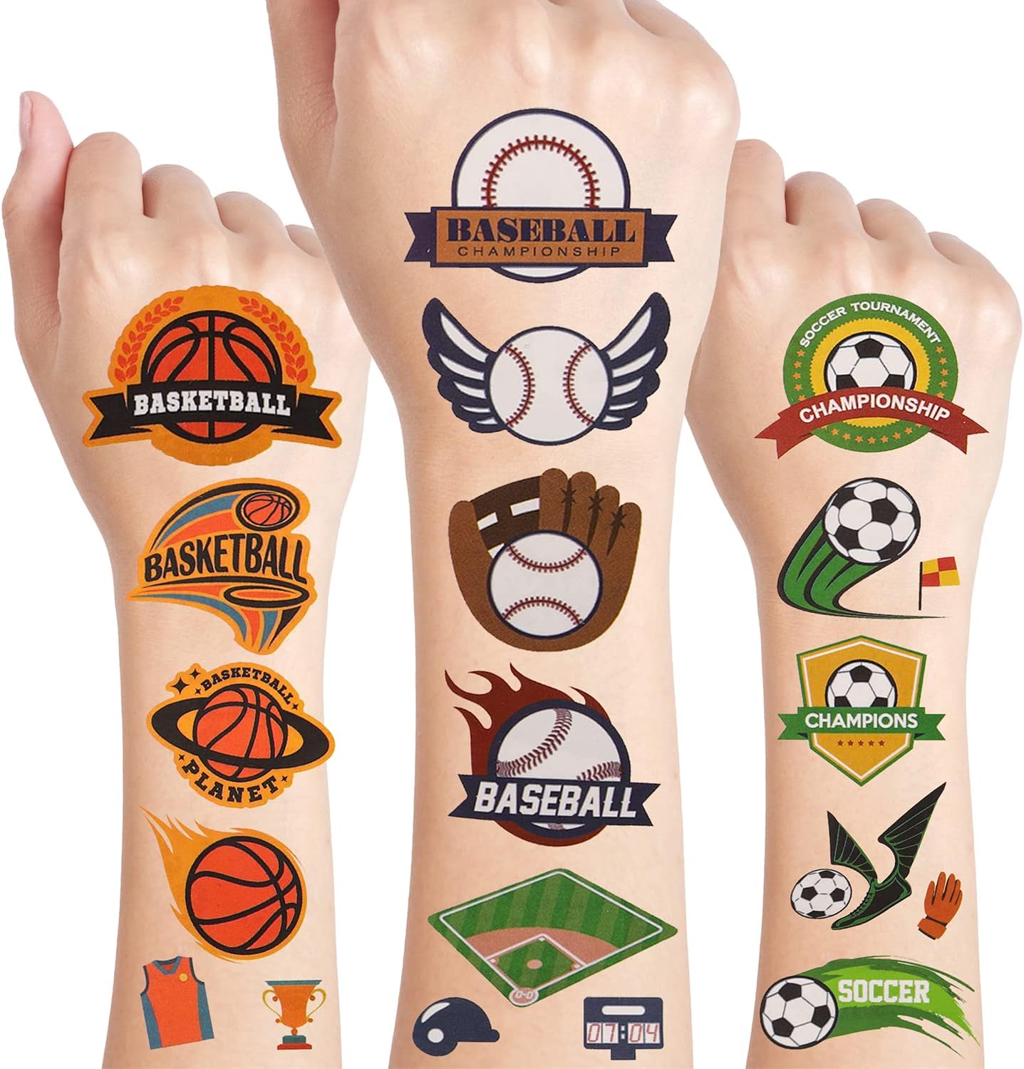 Amazon.com: Sports Temporary Tattoos Olympic Sports Balls Stickers ...