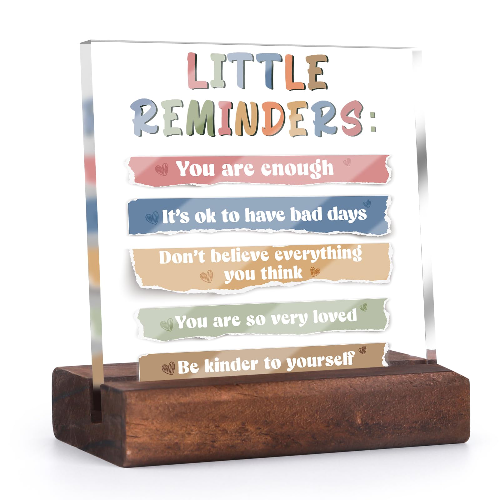 Amazon.com: Mental Health Desk Decor - Little Reminders Acrylic Desk ...
