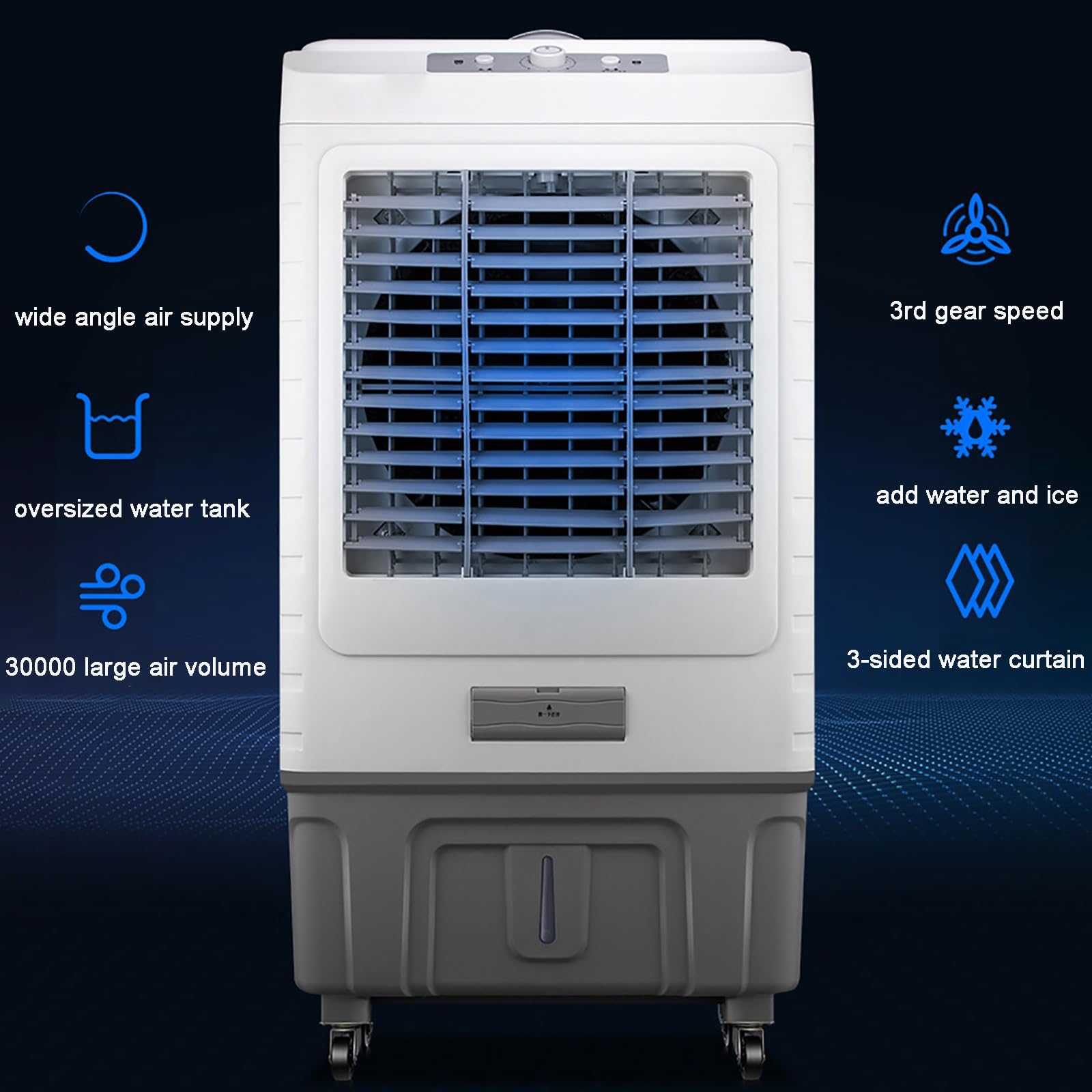 Quiet Portable Swamp Cooler - 3-in-1 Swamp Cooler With 3.2 Gal Tank, 80 ...