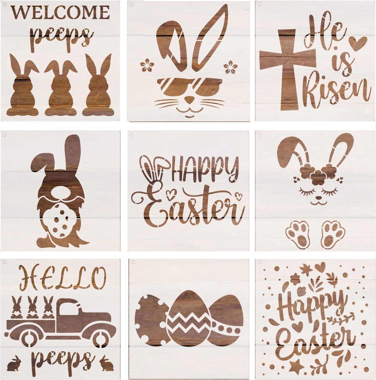 Amazon.com : Easter Stencils for Painting on Wood Reusable,16 Pcs ...