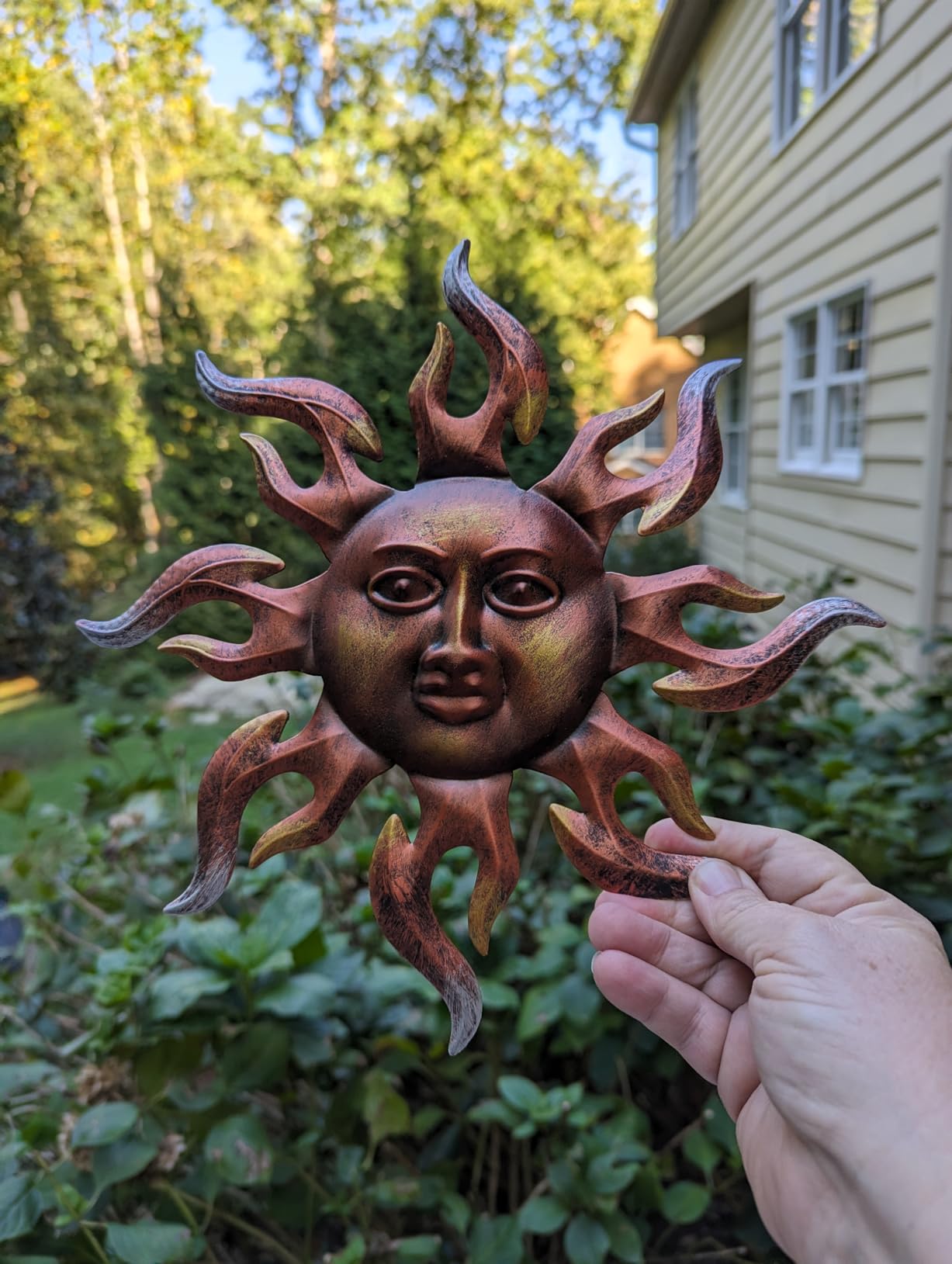 Amazon.com: STGdecor Small Metal Hanging Sun Face Wall Art. 10.75 inch ...