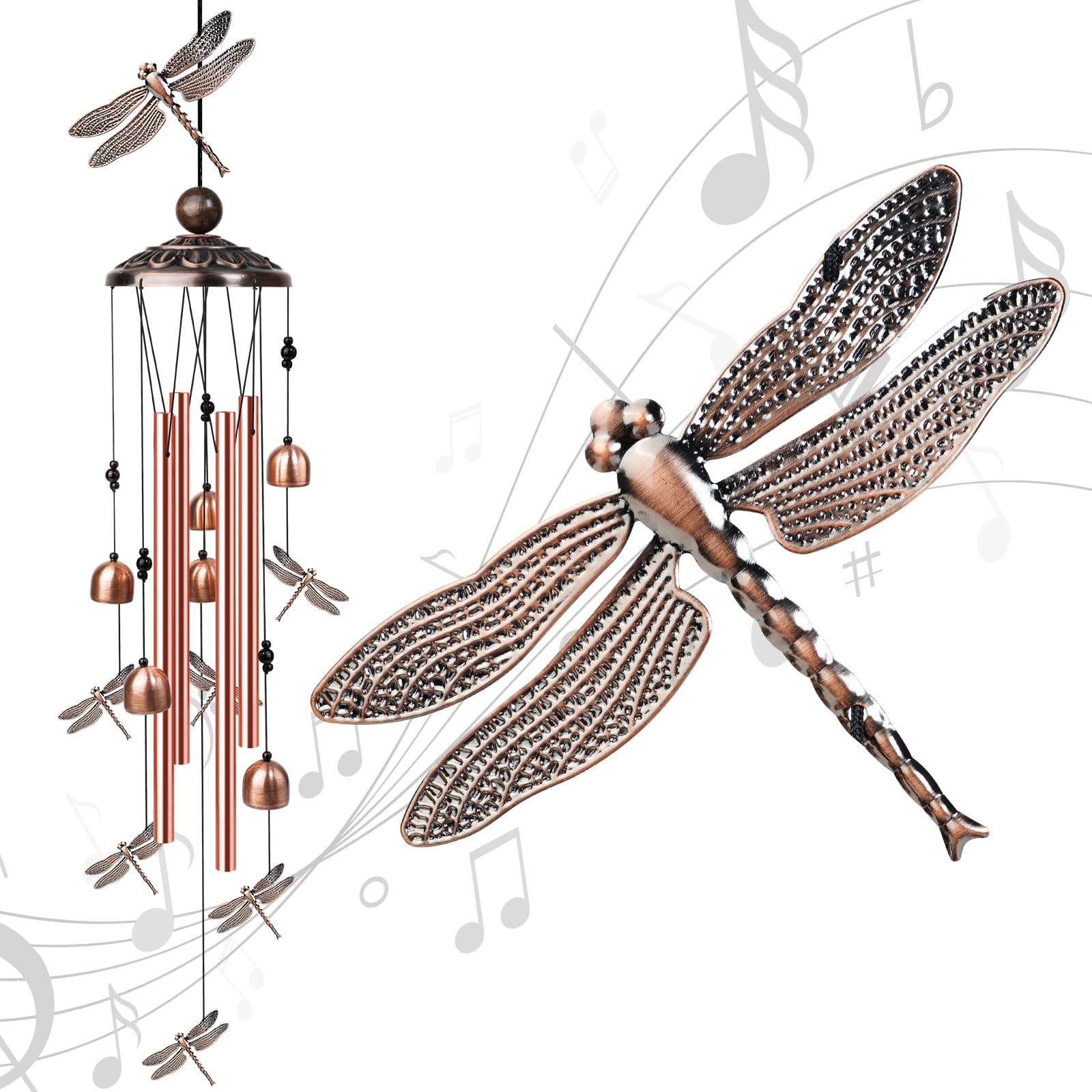Amazon.com : Nowpis Dragonfly Wind Chimes for Outside, Decorative Wind ...