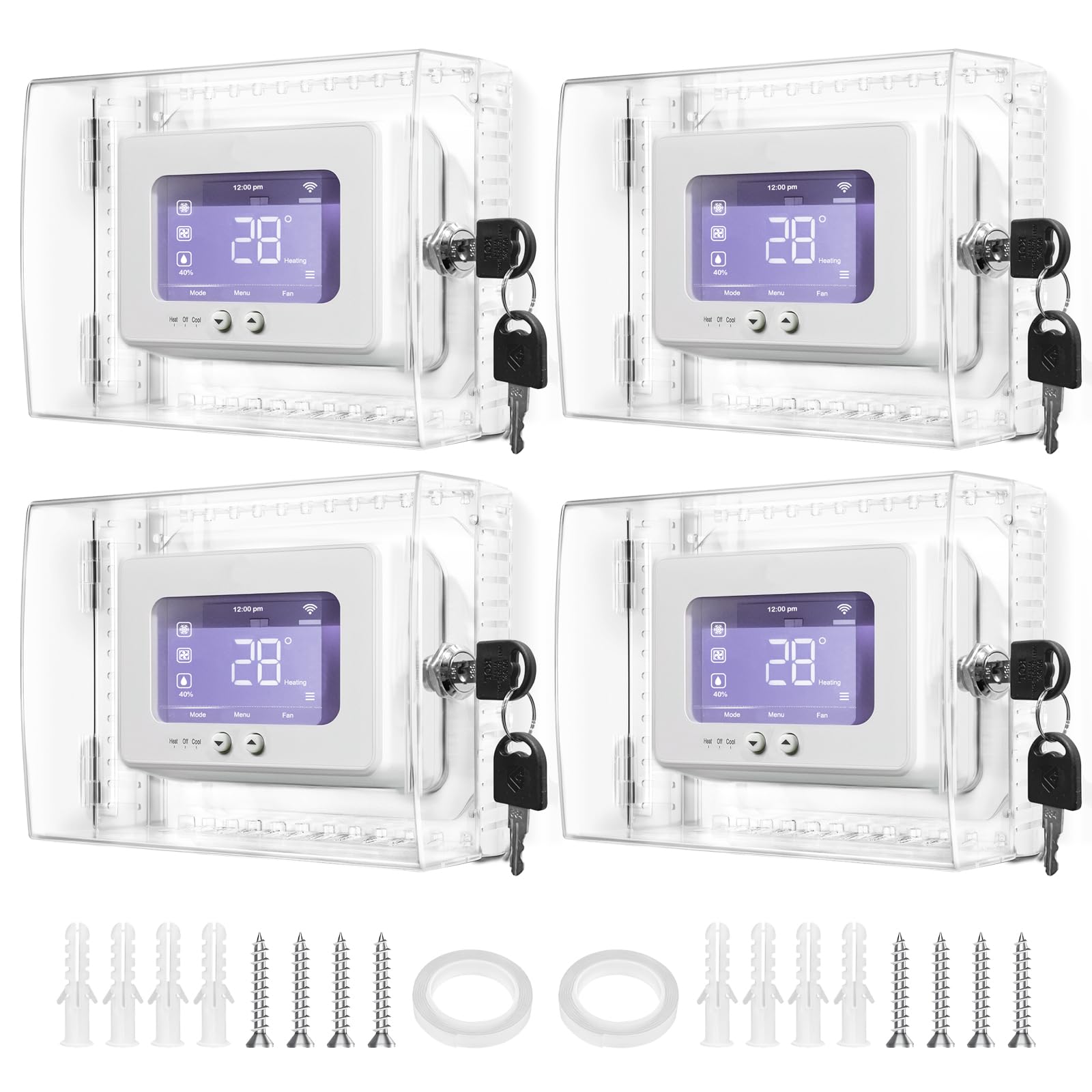 Amazon.com: 4 PCS Large Thermostat Lock Box with Key Universal ...