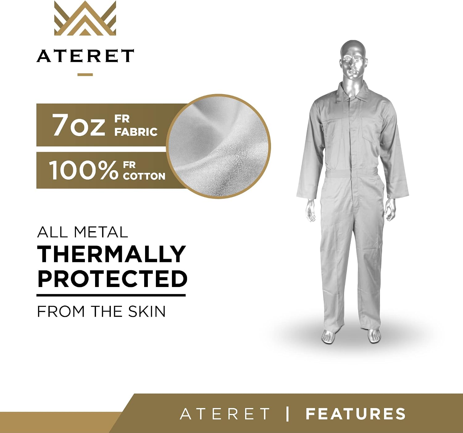ATERET I – Overol FR resistente al fuego, 100% nailon, ligero, 7 onzas ...