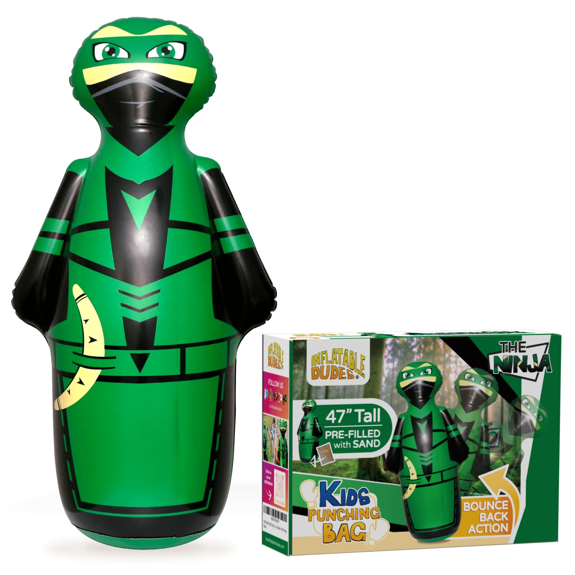 Amazon.com: INFLATABLE DUDES Ninja 47 Inches -Kids Punching Bag ...