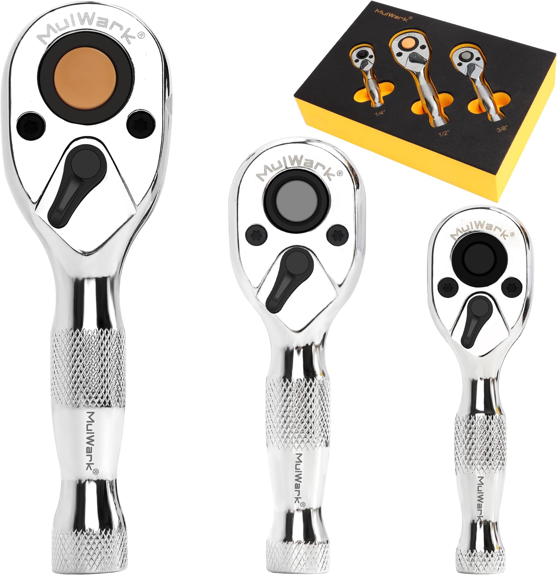 Tiosamd Stubby Ratchet Set- 3/8" Drive Ratchet Handle with a Extension ...