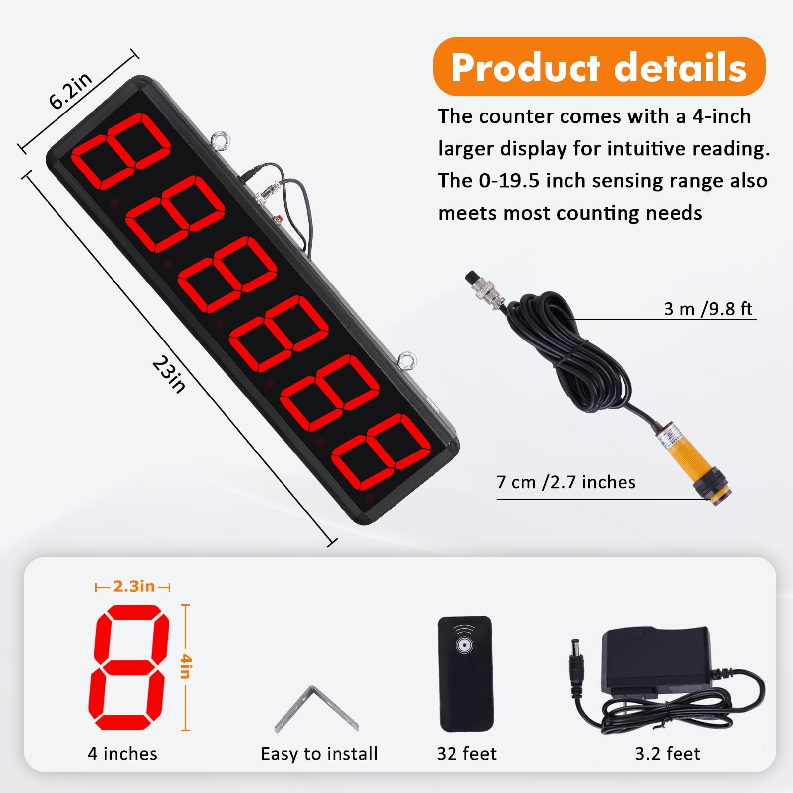 Snapklik.com : JIAWANSHUN Digital Counter Led Digital Counter Display ...
