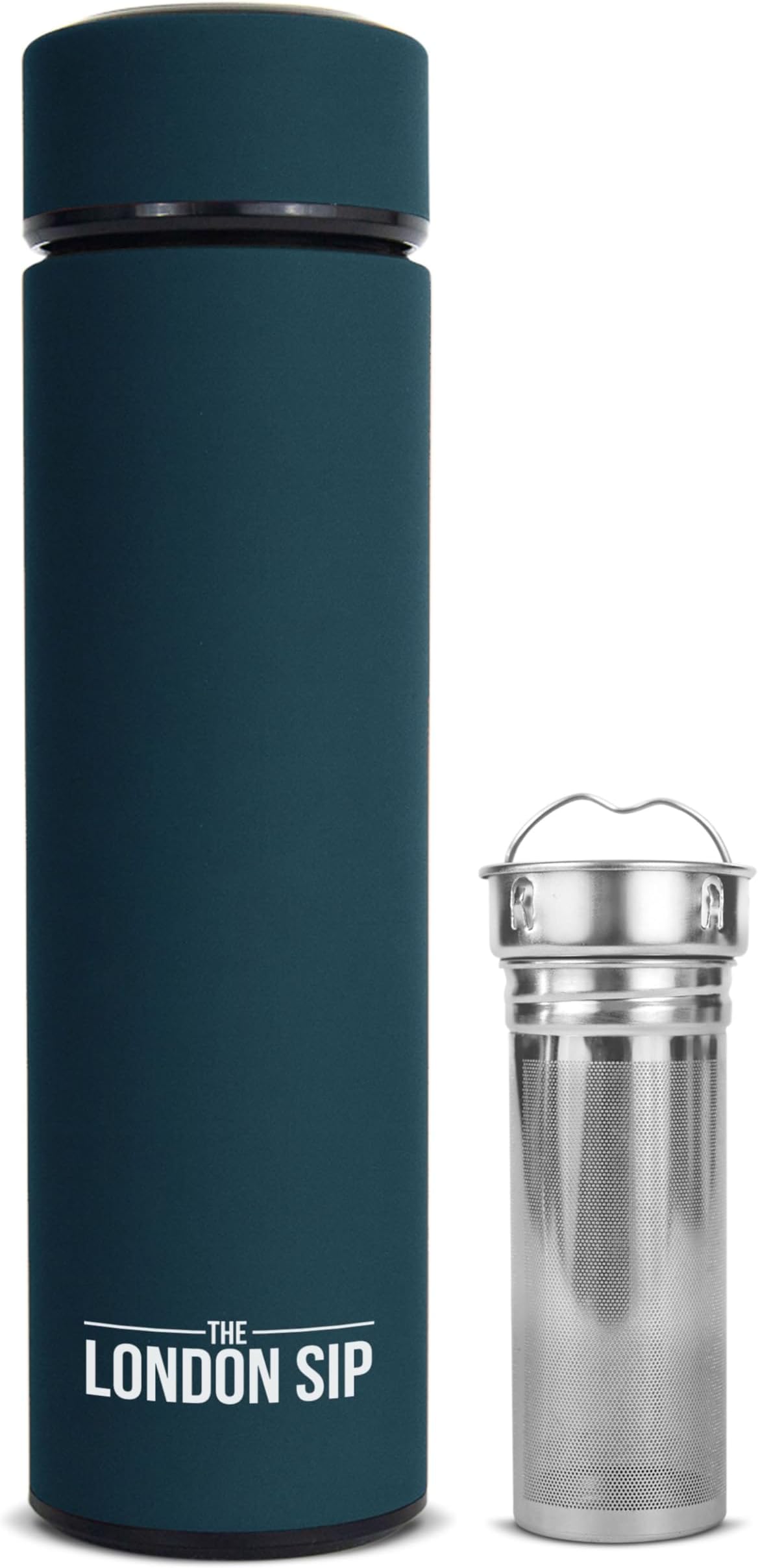 Amazon.com: Pure Zen Tea Glass Double Lid Tea Bottle - Stainless Steel ...