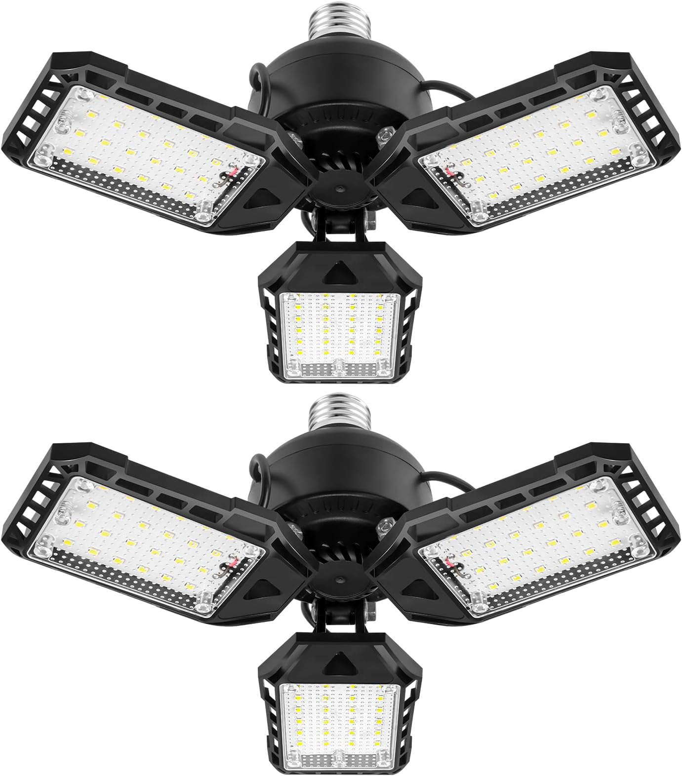4-Pack LED Garage Shop Lights with 3 Ultra Bright Adjustable Panels ...