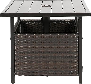 Amazon.com: OUTASIGHT Patio PE Wicker Umbrella Side Table Stand ...