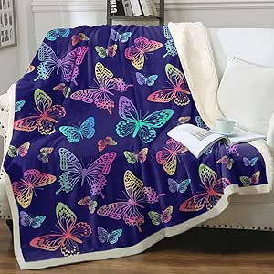 Amazon.com: Sleepwish Butterfly Blankets and Throws Sherpa Throw ...