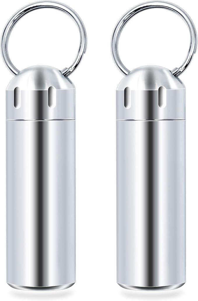 Amazon.com: SHD 2 Pack Pill Container Keychain Pill Holder 100% ...