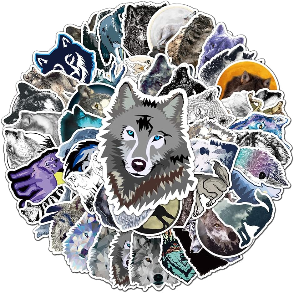 Amazon.com: Wolf Vinyl Stickers for Teens Boy Girls Kids|50 Pcs|Cartoon ...
