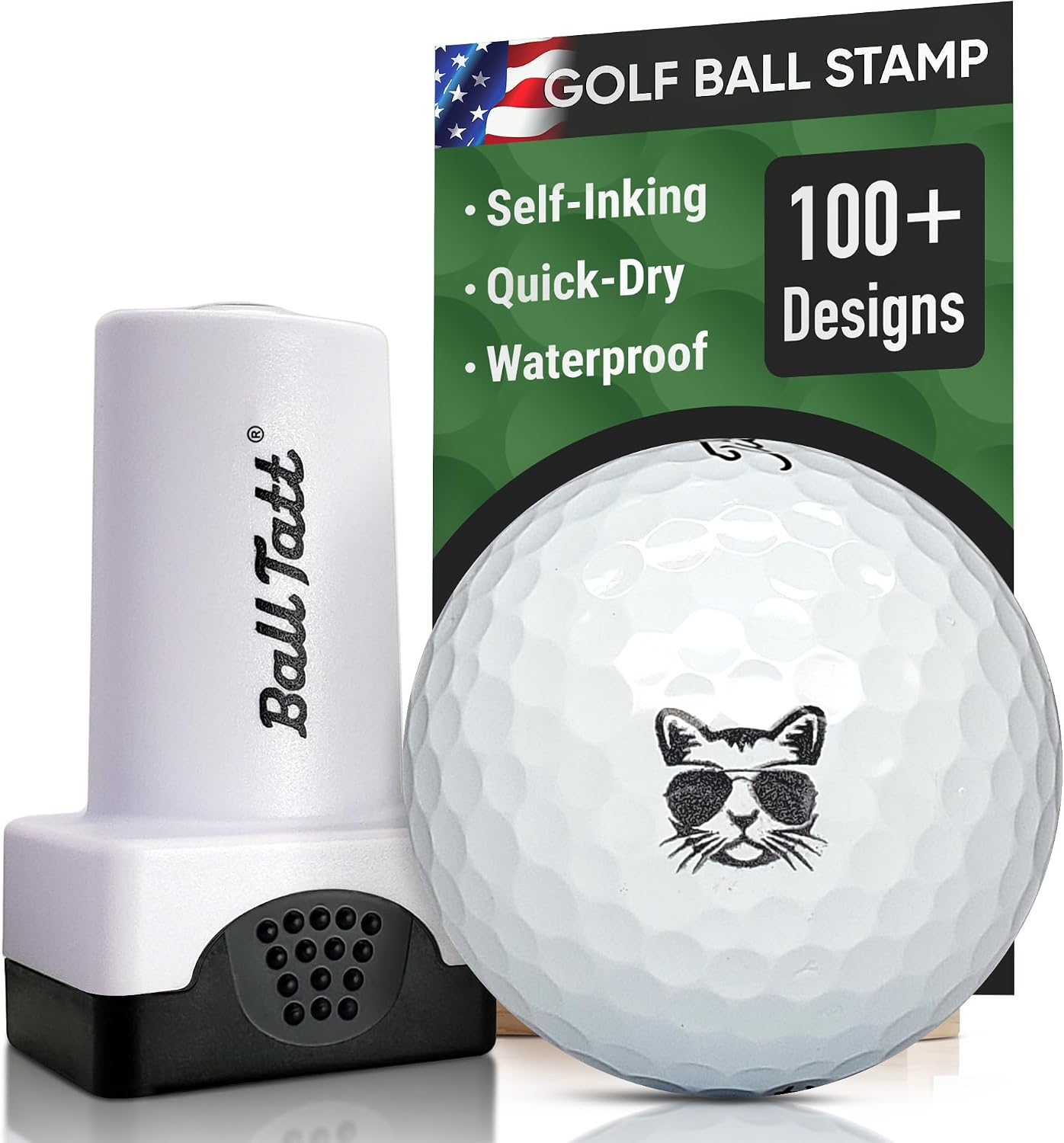 Ball Tatt - Cool Cat Golf Ball Stamp, Golf Ball Stamper, Self-Inking ...